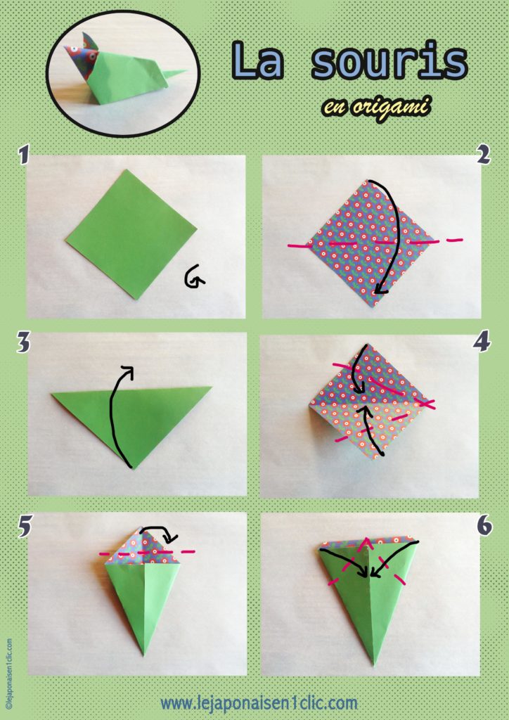 Tuto : Une souris en origami – Le japonais en 1 clic . Tous droits ...