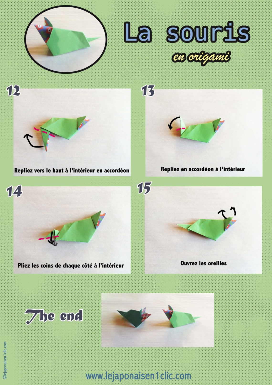 Tuto : Une souris en origami – Le japonais en 1 clic . Tous droits ...