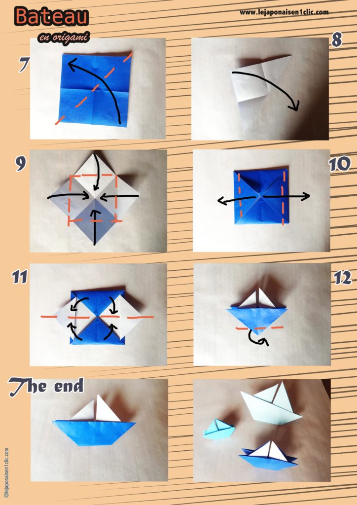 Faire un bateau en origami – Le japonais en 1 clic . Tous droits réservés.